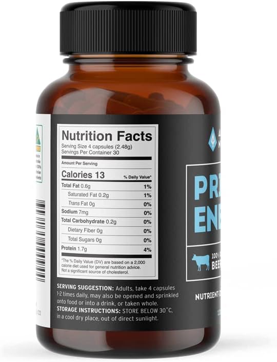Ancestral Nutrition Primal Energy 100% Grass Fed Beef Liver 120 Capsul ...
