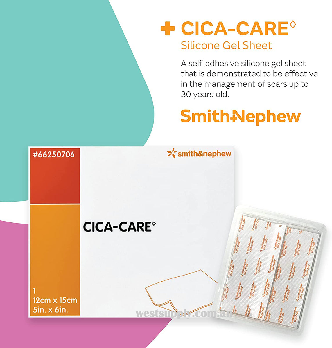 Cica-Care Self Adhesive Silicone Gel Sheet 12cm x 15cm – West Supply